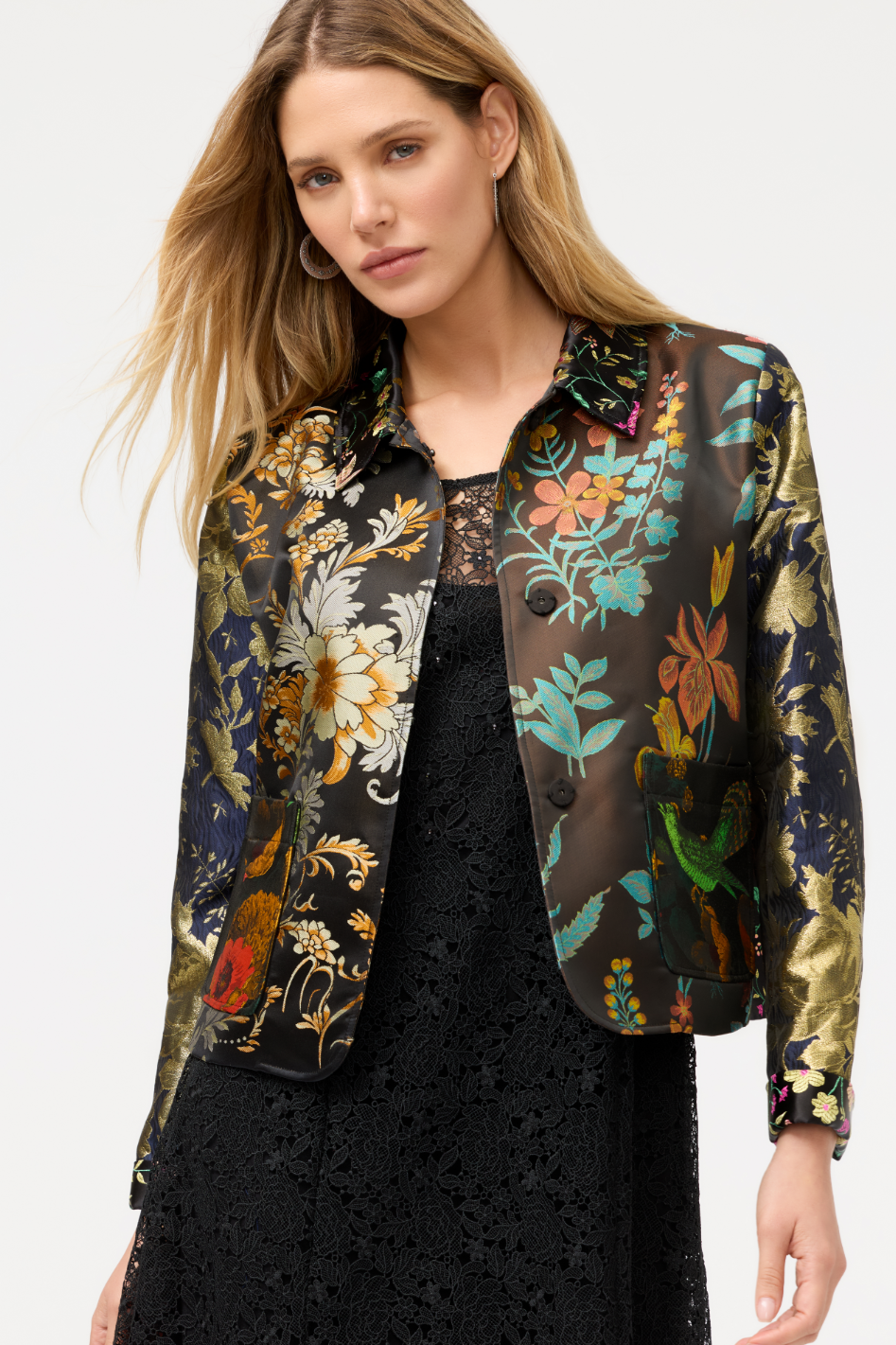 Johnny Was Limited Edition Jacquard Cropped Jacket | Black | C41625-O ...