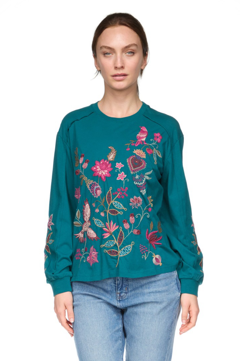 Johnny Was Seamed Sleeve T-Shirt | Penellope | J17025-O – Labels By The Bay