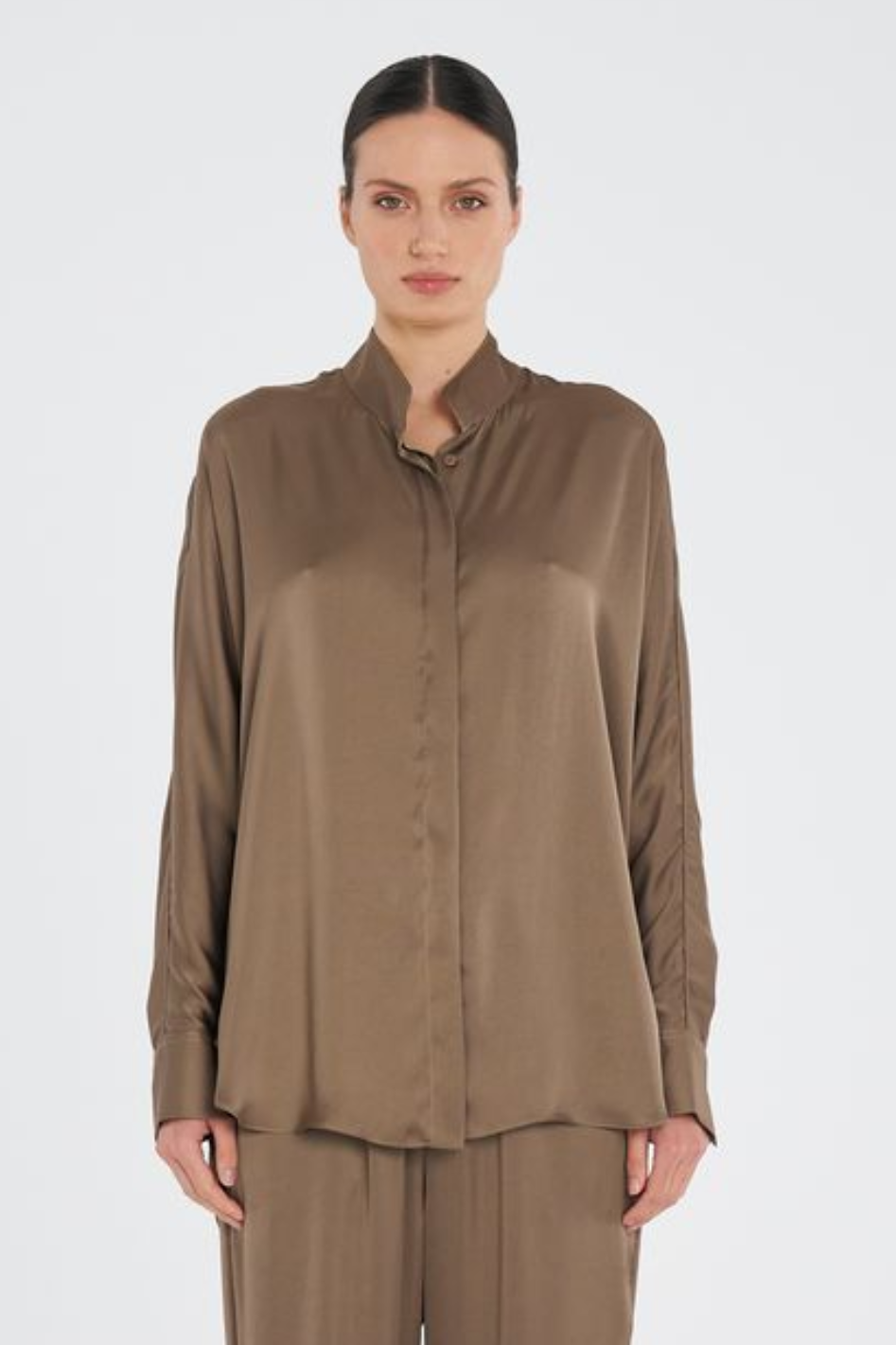 Mela Purdie Dolman Villa Shirt | Mirror Satin | Sepia – Labels By The Bay