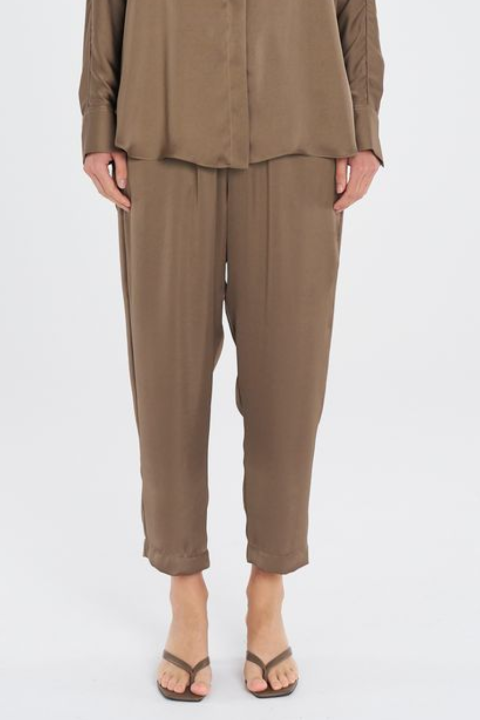 Mela Purdie Soft Capri | Mirror Satin | Sepia – Labels By The Bay