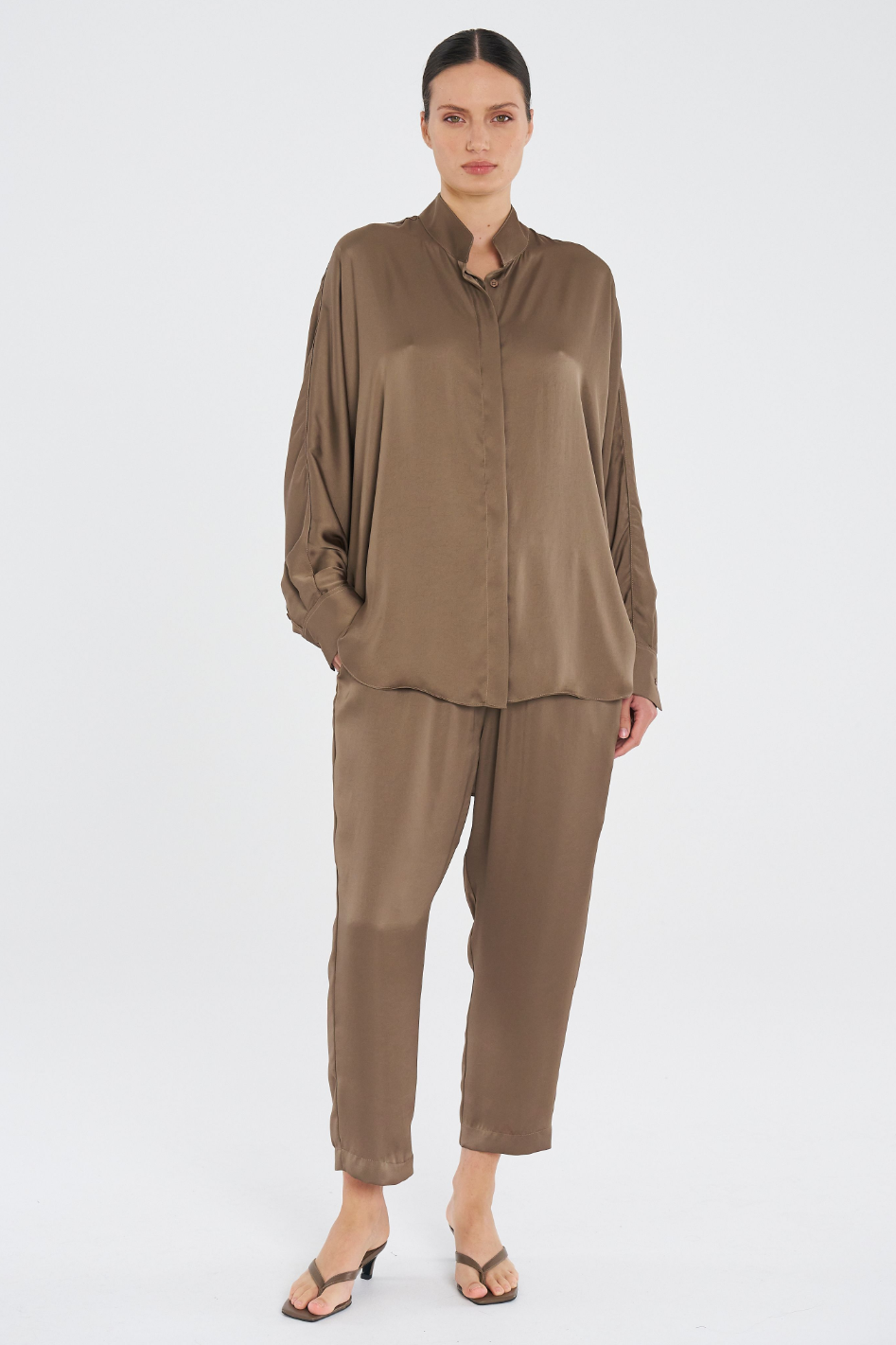 Mela Purdie Soft Capri | Mirror Satin | Sepia – Labels By The Bay