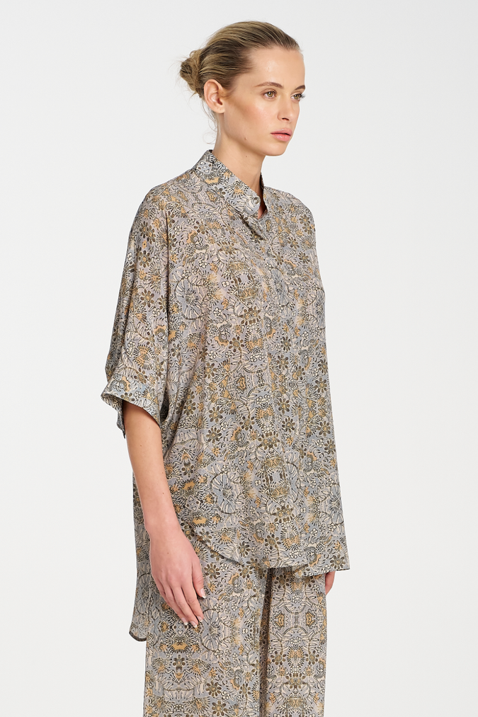 Mela Purdie Villa Overshirt | Spinifex Print Silk – Labels By The Bay