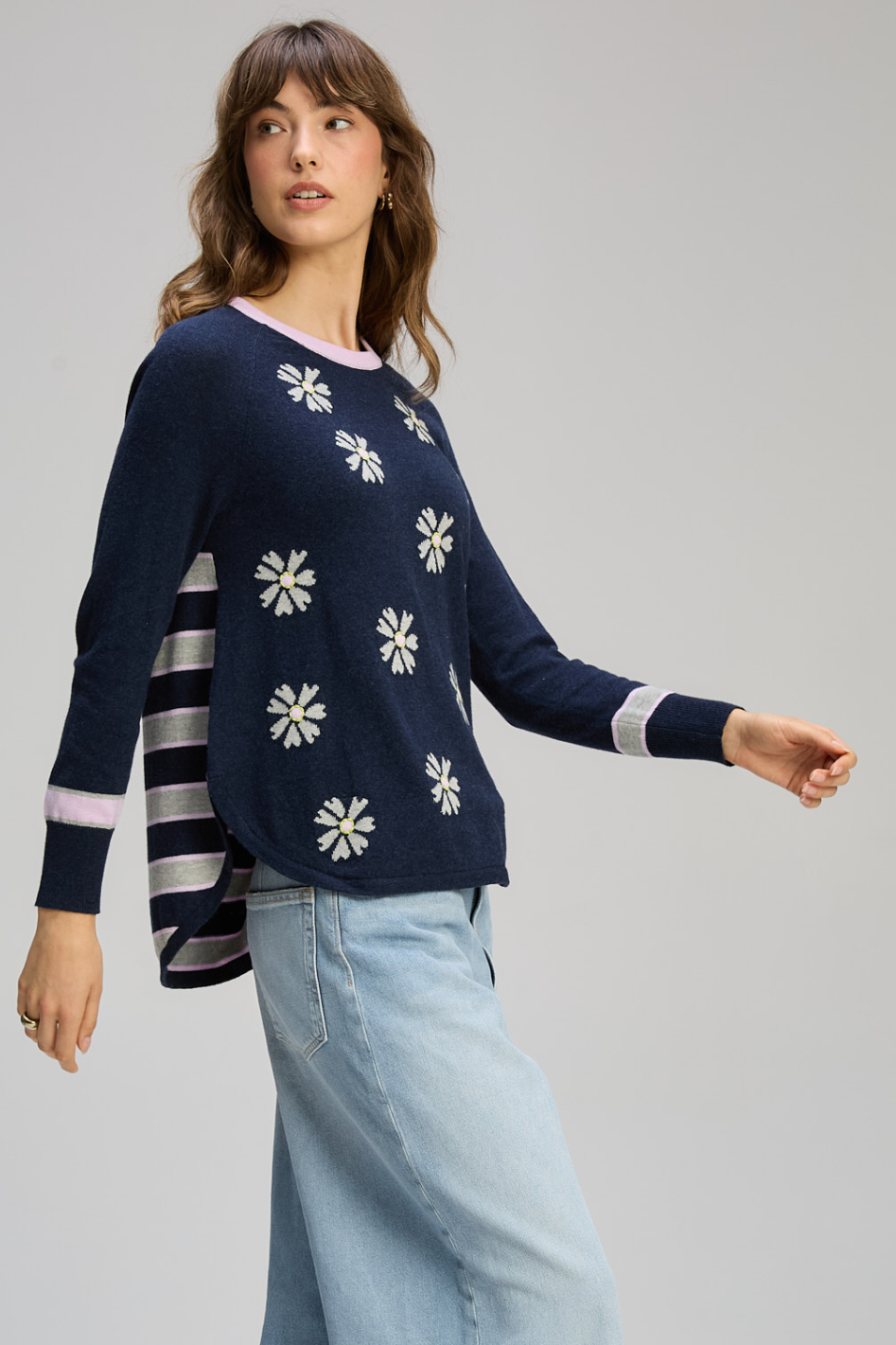 Zaket and Plover Daisy Chain Sweater | Dark Denim | ZP8132 – Labels By ...